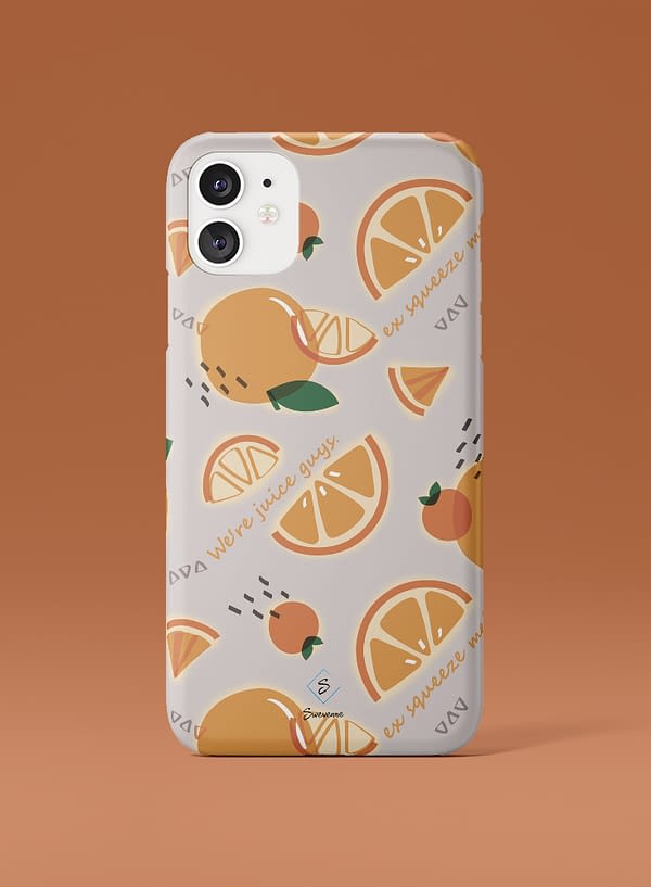 Orange - Slim Floral Phone Case - Swevenne