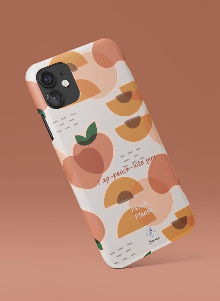 Peach - Slim Floral Phone Case - Swevenne
